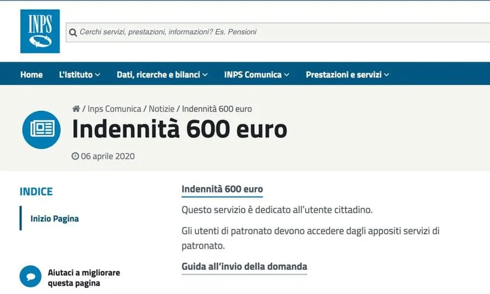 Coronavirus, la Coscioni diffida l'Inps: «Modulo per i 600 euro è ...